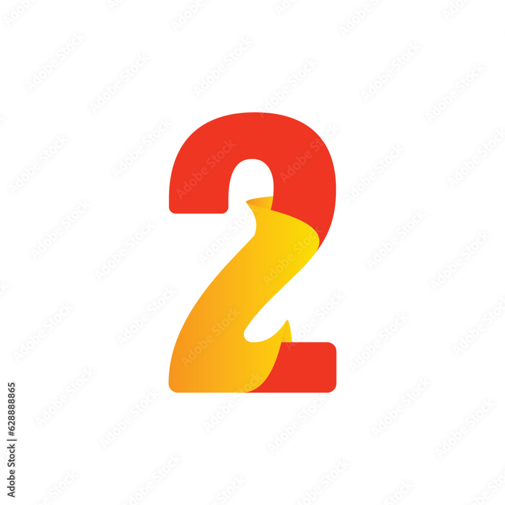 Vector of a vibrant logo with the number two perfect for use in ...