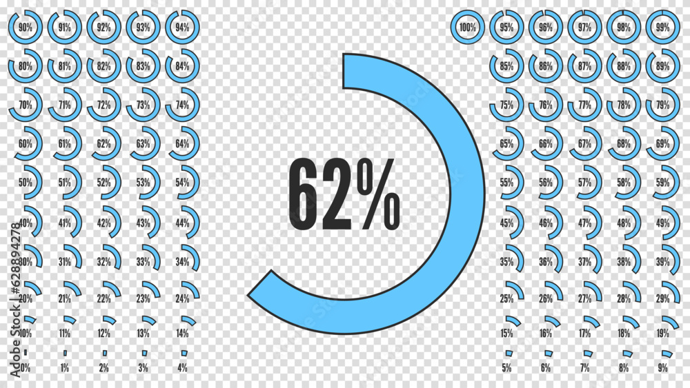Set of icon for infographic. Big percent collection for user interface ...