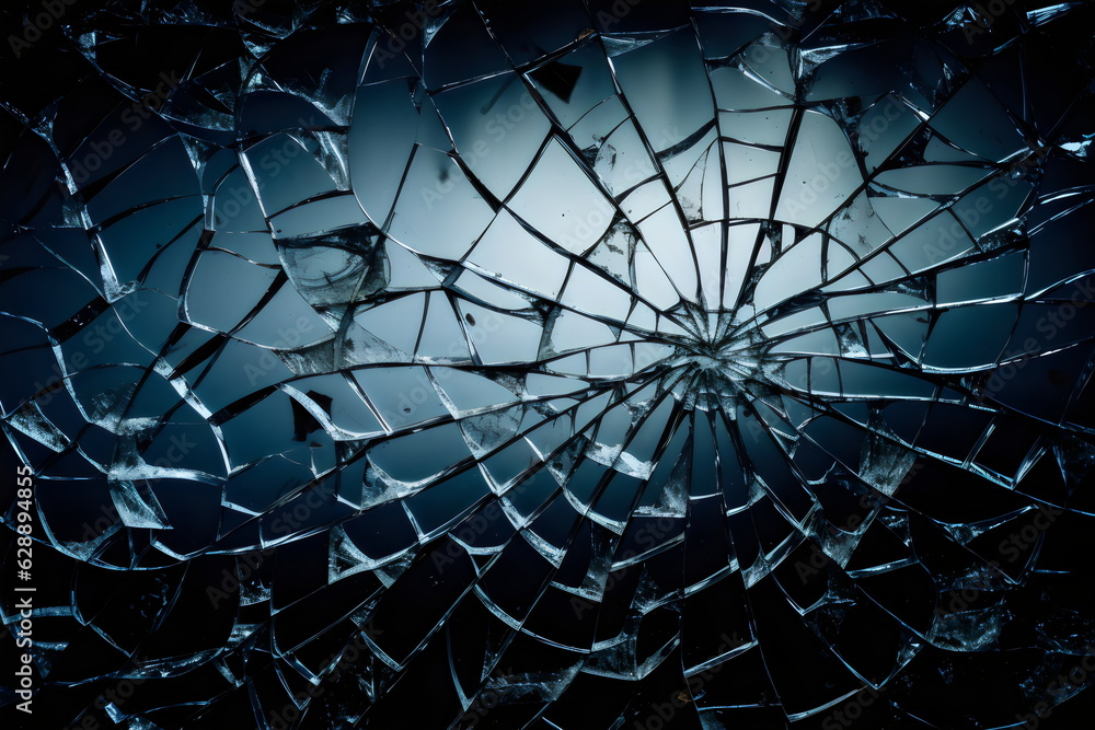 smashed pane of glass effect created with generative ai Stock Photo ...
