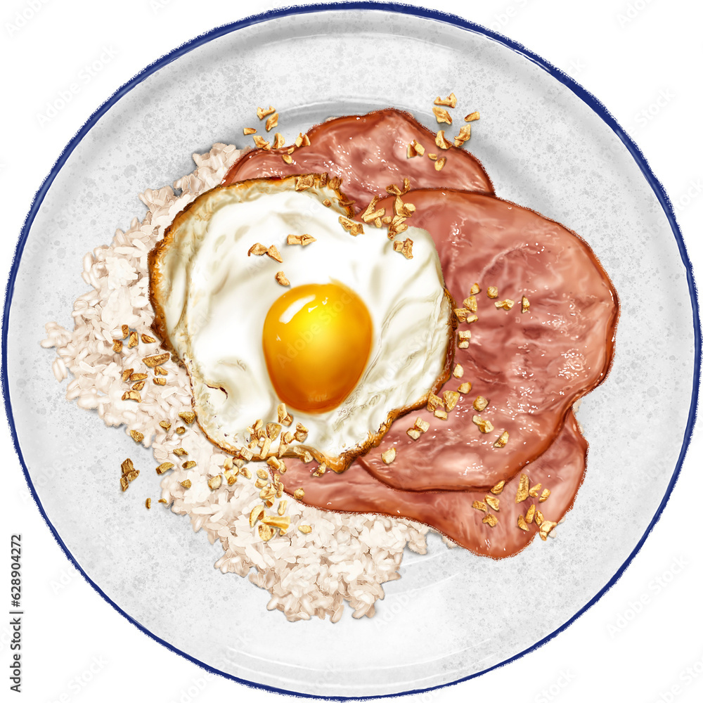 Realistic illustration of Hamsilog: a delectable Filipino breakfast ...