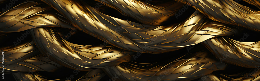 modern futuristic looking coiled gold snake with modern black ...