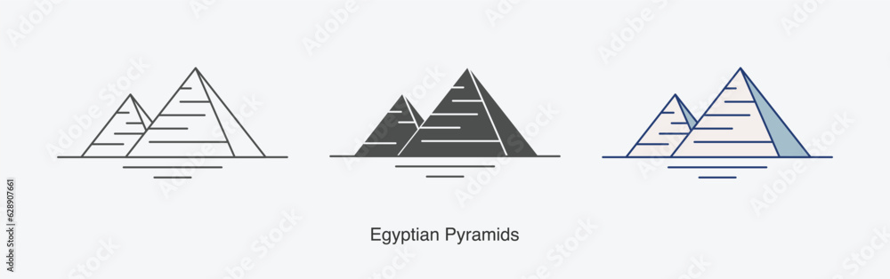Egyptian Pyramids icon in different style vector illustration. Egyptian ...