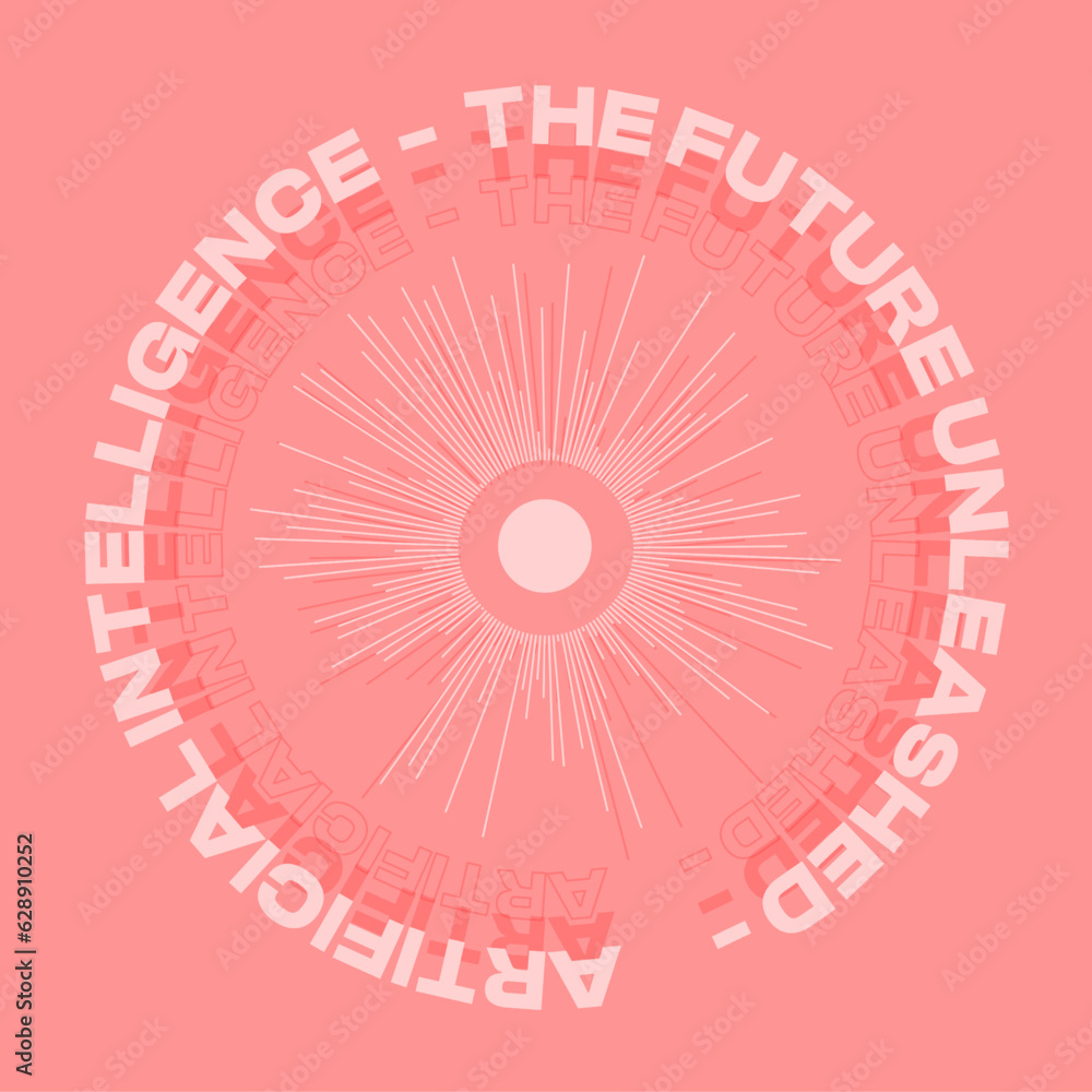 Abstract Artificial Intelligence Power Circle with Motto Text Template ...