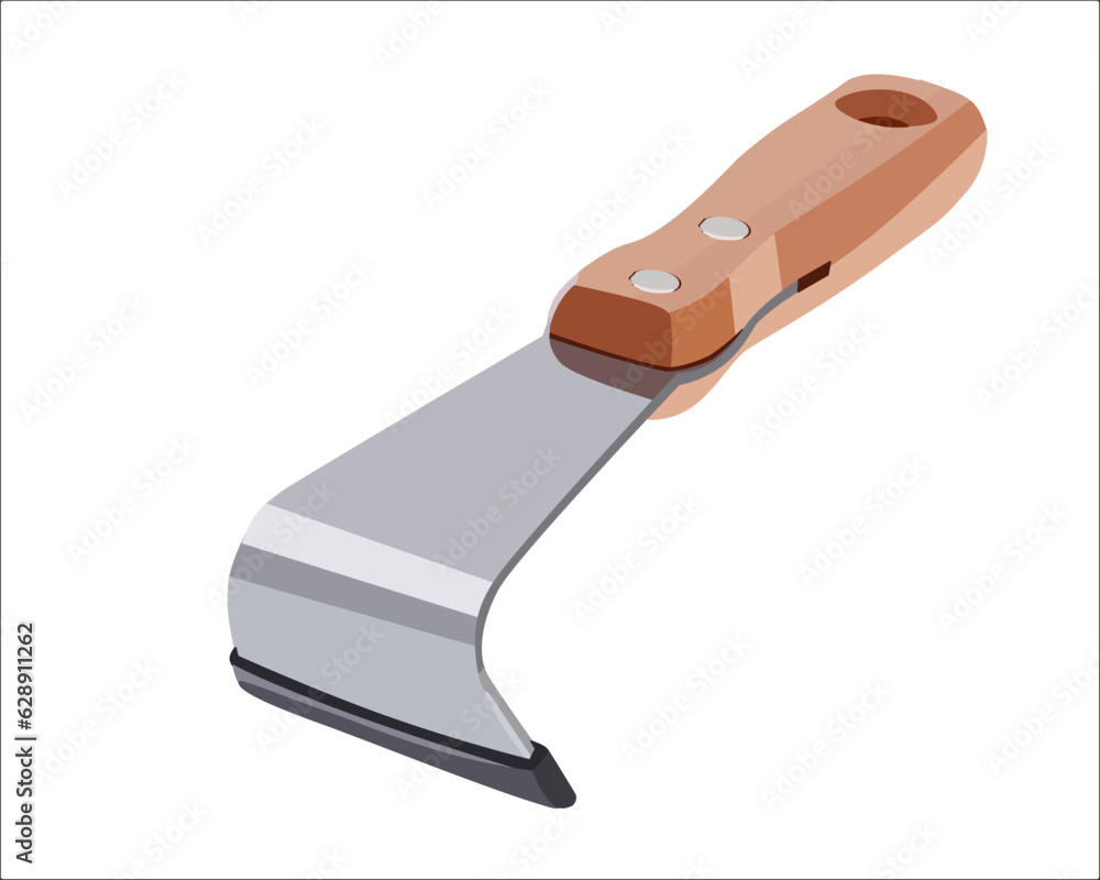 Vector Illustration Felled Draw Shave Knife Straight Drawing ...