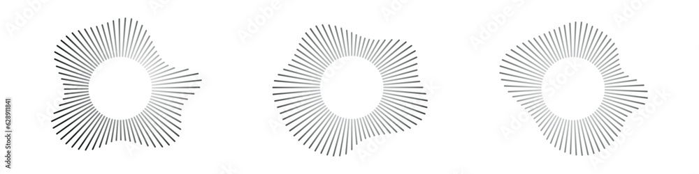 Circular sound waves, depicting audio music, round symbols of voice ...