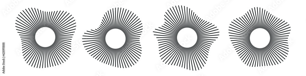 Sound in waveforms, circular designs, circles of audio music, round ...