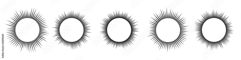 Sonic Circle Icons Collection. Graphic patterns music waves and radio ...