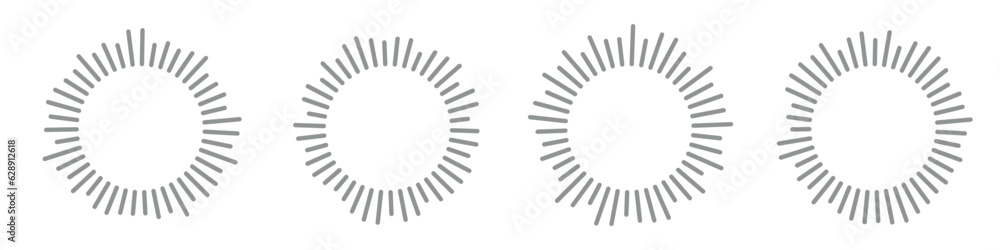 Sonic Circle Icons Collection. Graphic patterns music waves and radio ...