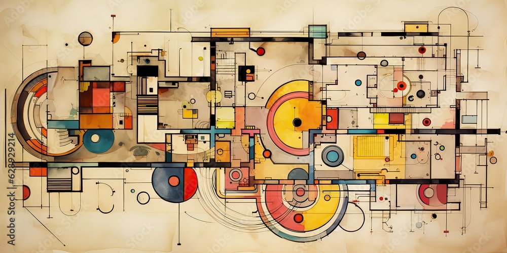 AI Generated. AI Generative. Abstract geometric floor plan design ...
