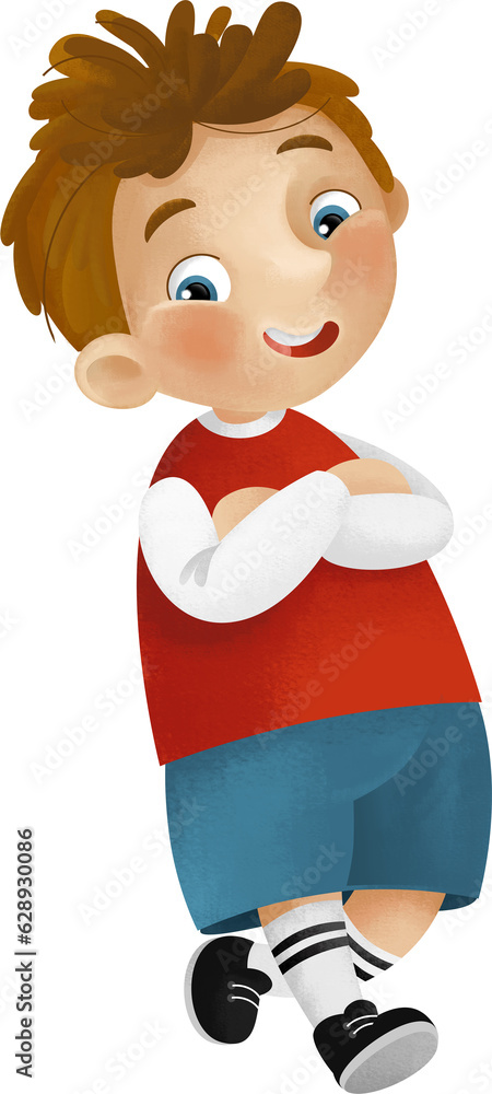 cartoon scene with young boy teenager playing having fun and smiling ...