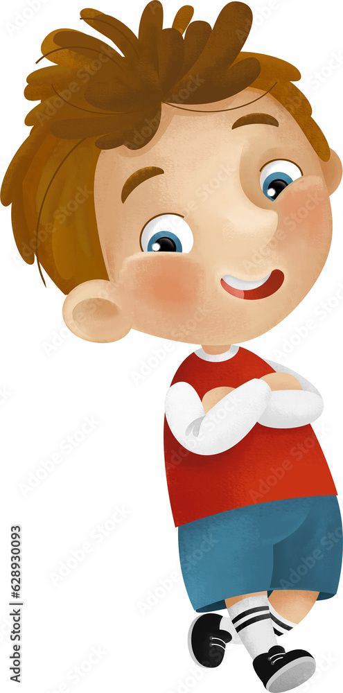 cartoon scene with young boy teenager playing having fun and smiling ...