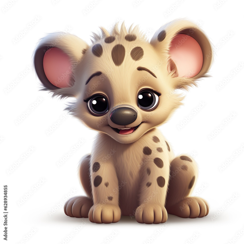 Cute little hyena baby cartoon comic character drawing generative AI ...