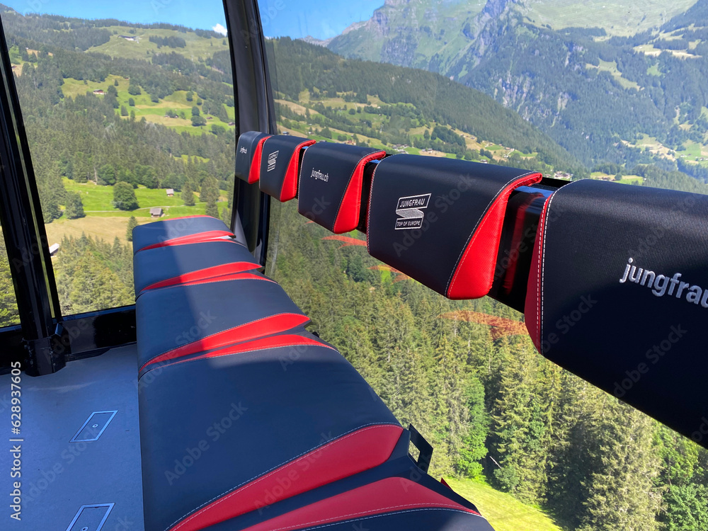 Brand new cable car Eiger Express, introduced December 2020. The 44 ...