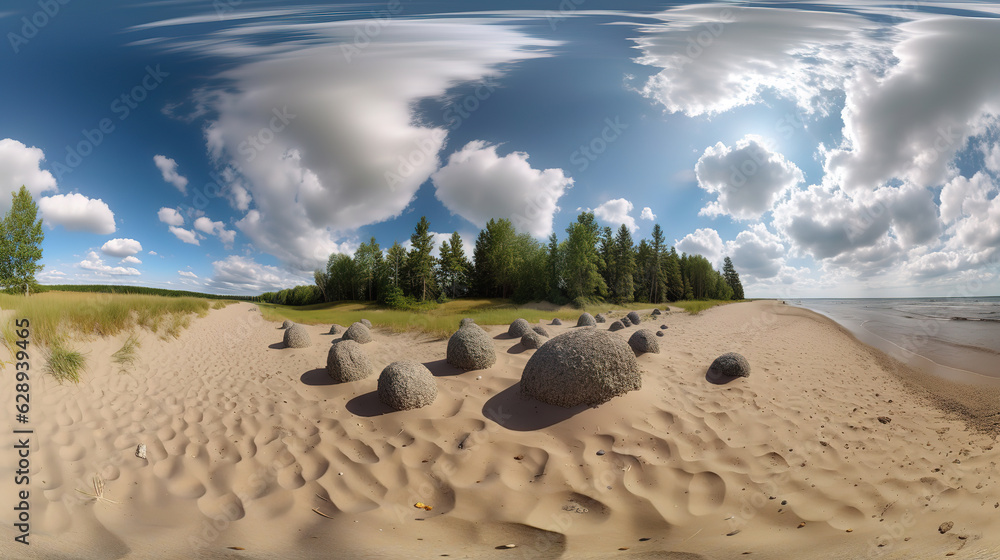 full spherical seamless hdri panorama 360 degrees angle view on sand ...