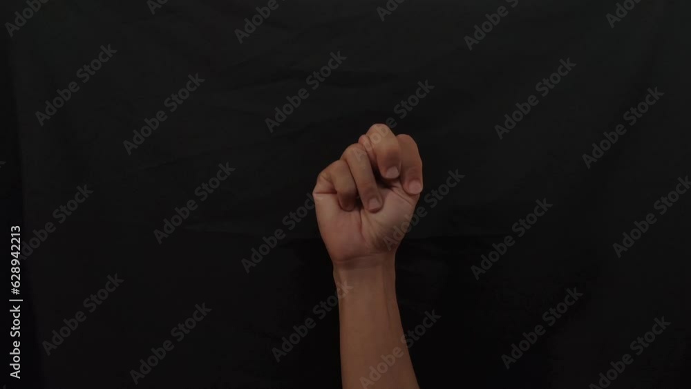 American sign language (ASL).A man's hand doing one-handed sign ...