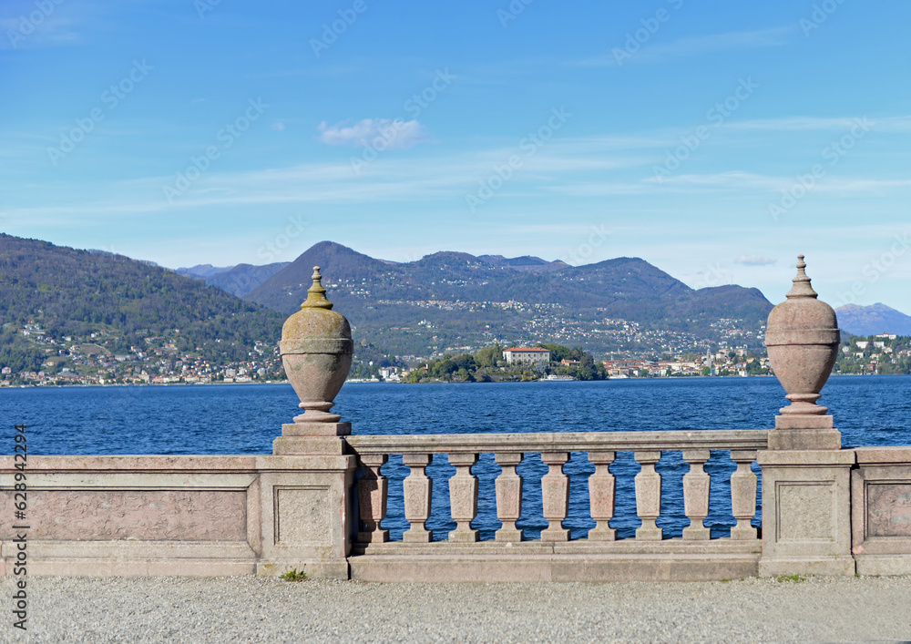 View on Borromean island Isola Madre (mother island) as seen from ...