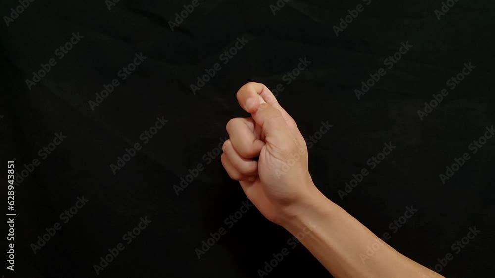 American sign language (ASL).A man's hand doing one-handed sign ...