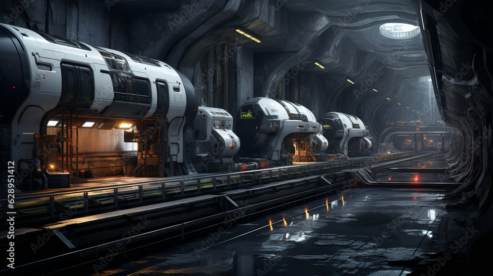 Create an underground cargo transportation system, featuring a network ...