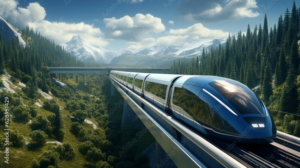 Create a high-speed cargo rail network with maglev trains and dedicated ...