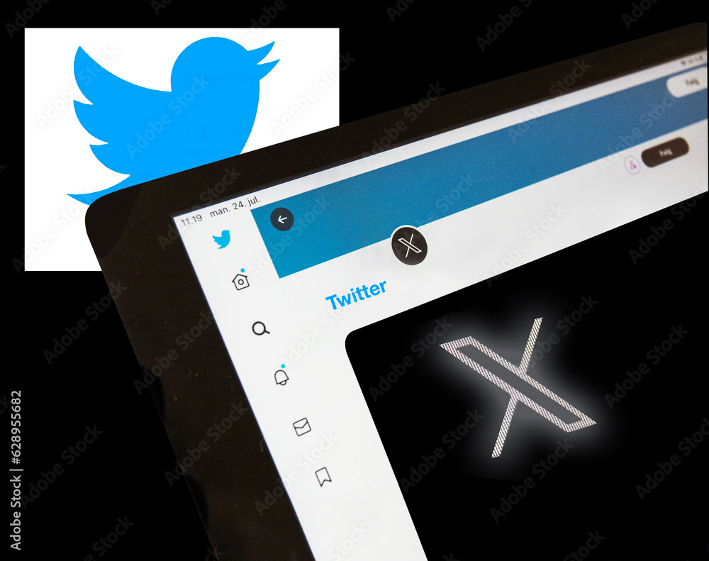 Foto de Twitter may be renamed X - Screen of Elon Musk twitter profile ...