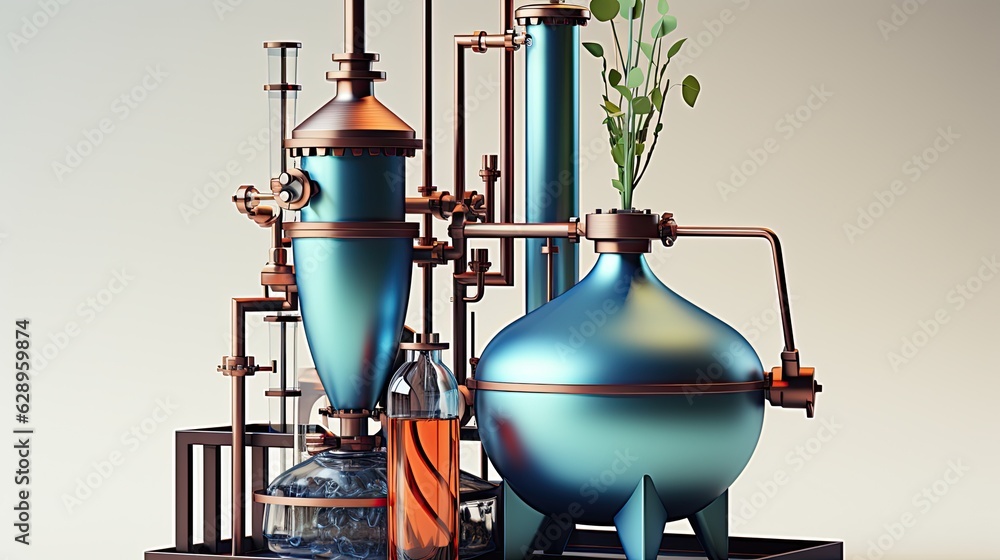 AI-generated illustration of distillation equipment - a metaphor for AI ...