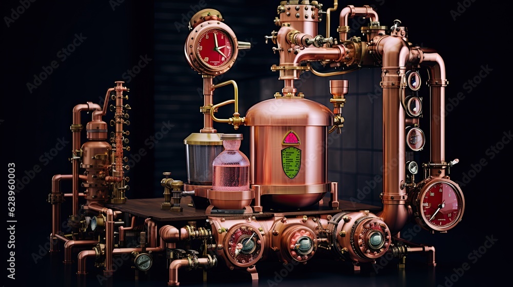 AI-generated illustration of distillation equipment - a metaphor for AI ...
