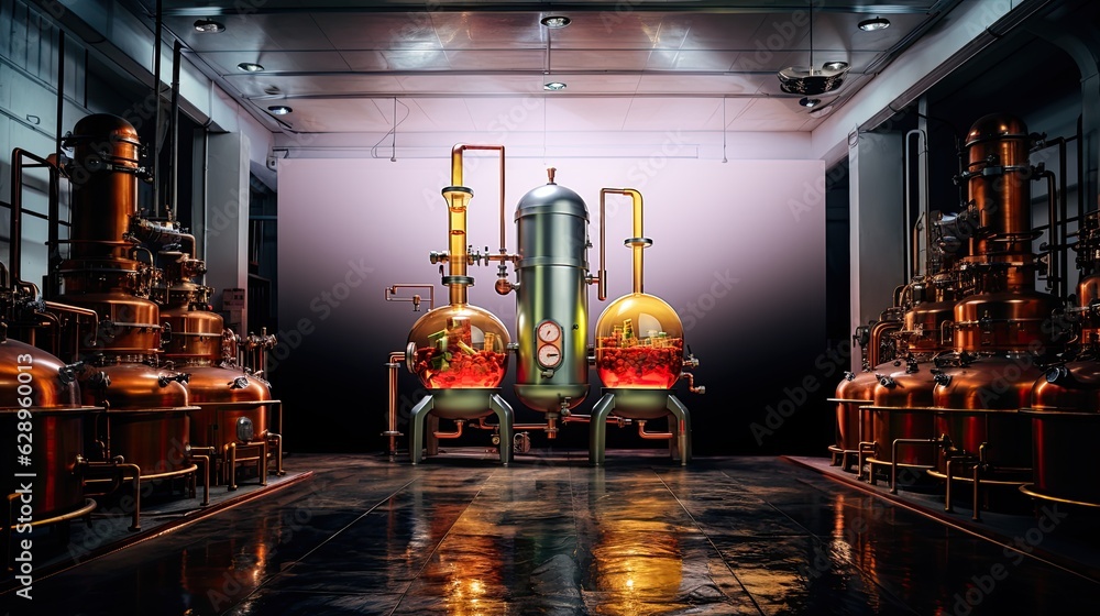 Photo & Art Print AI-generated illustration of distillation equipment ...