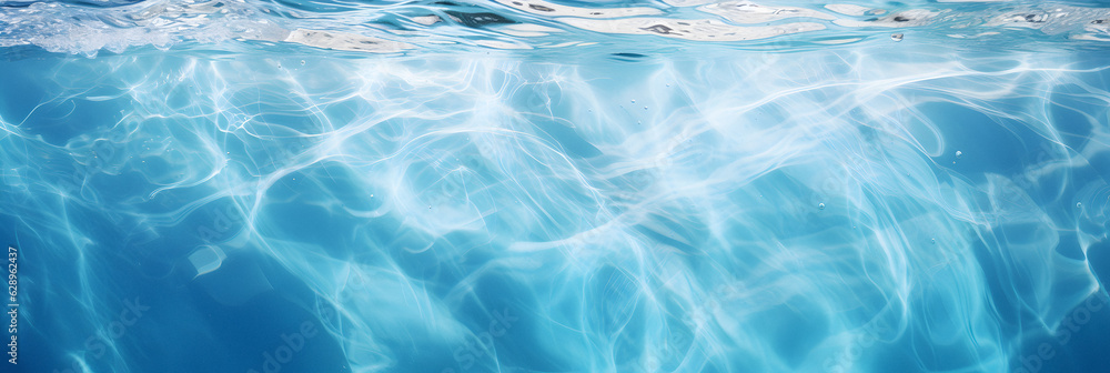 Underwater banner, deep blue color, underwater blue ocean, Water banner ...