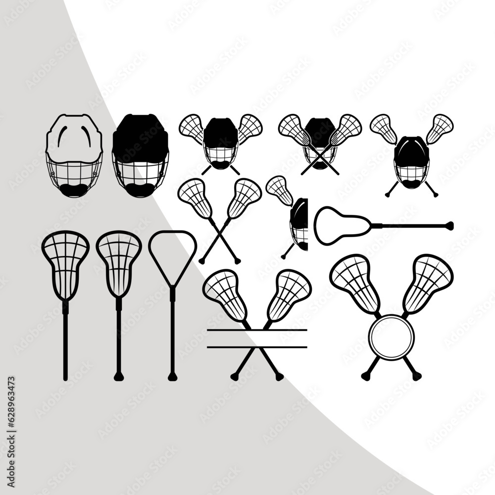 Lacrosse Sticks Svg Bundle, Lacrosse Monogram Svg, Lacrosse Silhouettes ...