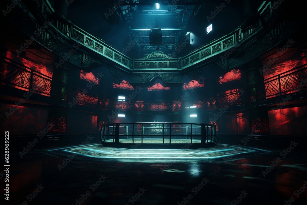MMA Fighting Cage. AI Stock Illustration | Adobe Stock