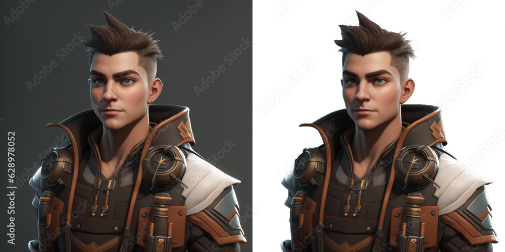 Cyber Gamer Character, Sci-fi Avatar: Futuristic young male game ...