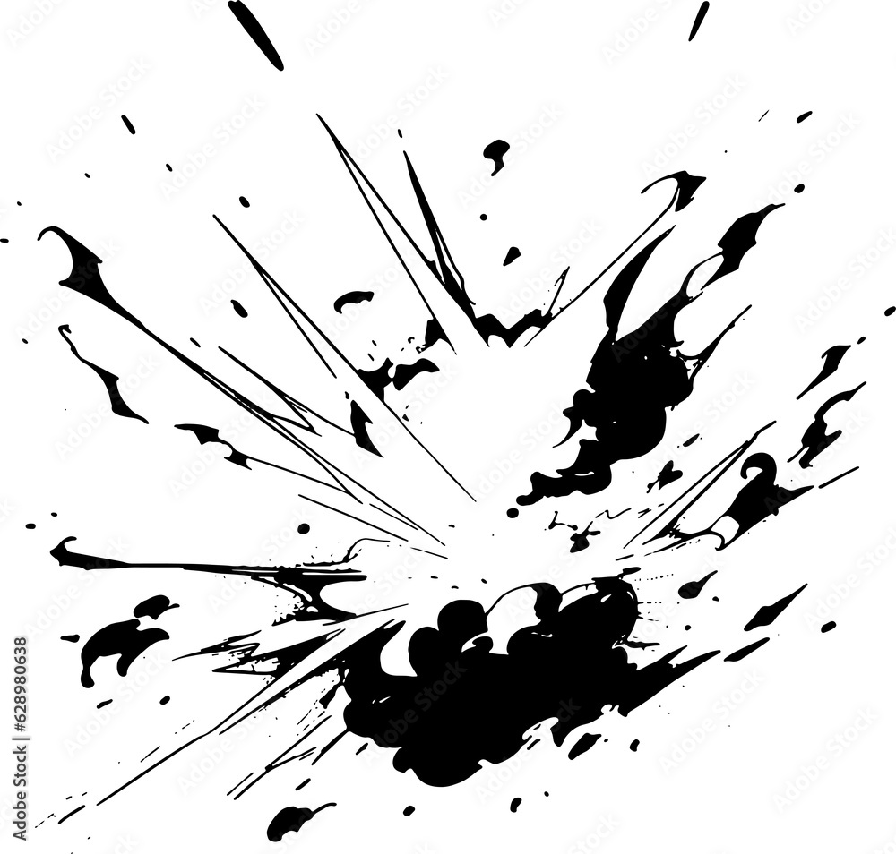 power blast comic action effect drawing lines generated with AI Stock ...