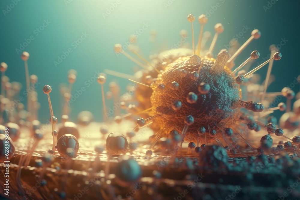 3D model illustration depicting life cycle of m13 bacteriophage in ...
