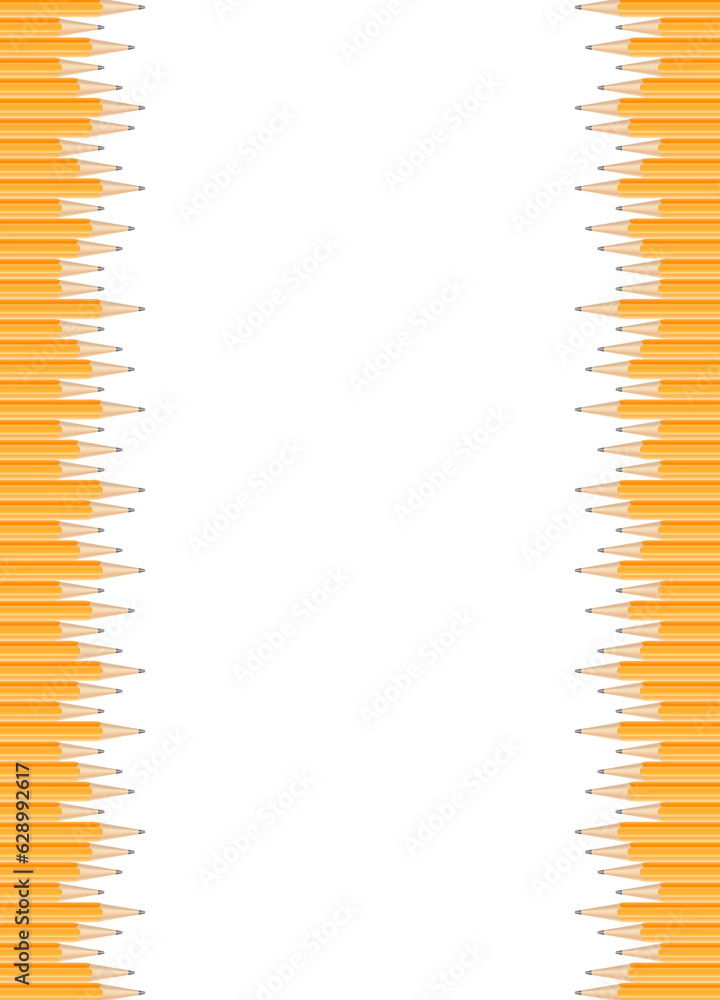 Realistic pencils border. Drawing crayons in a line. Png clipart ...