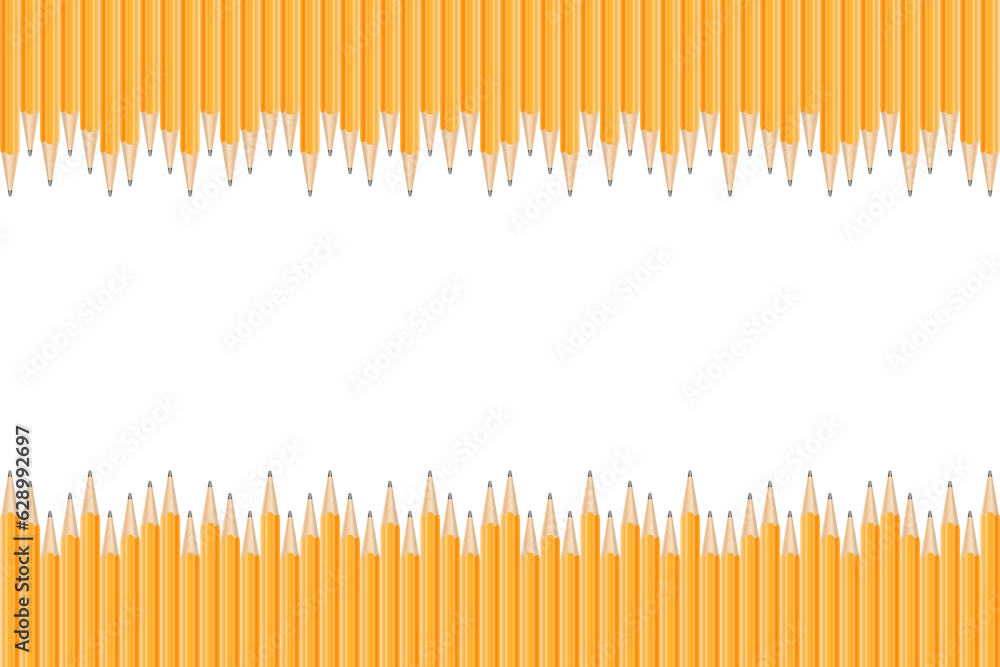 Realistic pencils border. Drawing crayons in a line. Png clipart ...