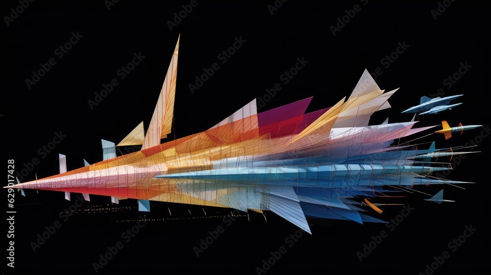 the various designs of paper planes, emphasizing the principles of ...