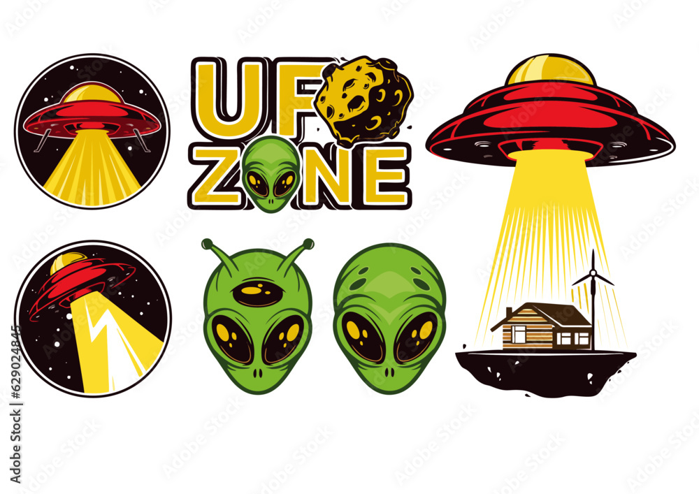 Vector de Ovni, Marciano, Extraterrestre, ilustracion, naves Stock ...