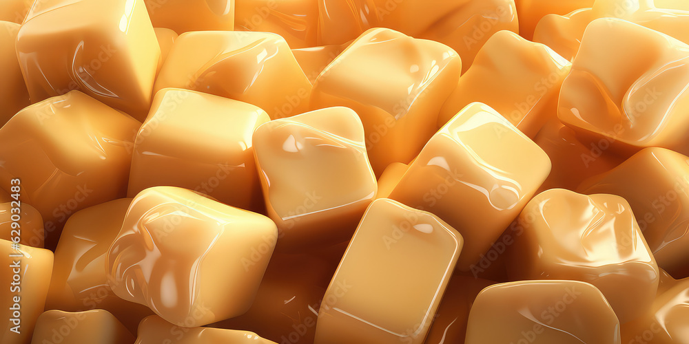 Creamy milky caramel pieces wallpaper. Yummy background with caramel ...