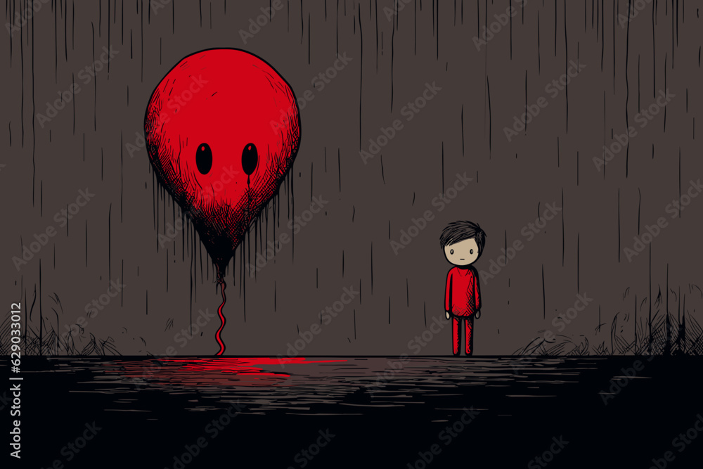 Doodle inspired PTSD, cartoon sticker, sketch, vector, Illustration ...