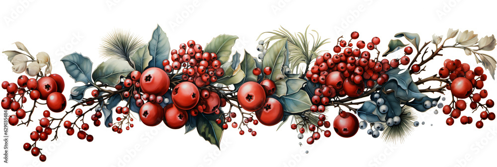 colorful christmas floral arrangement in watercolor clipart design ...