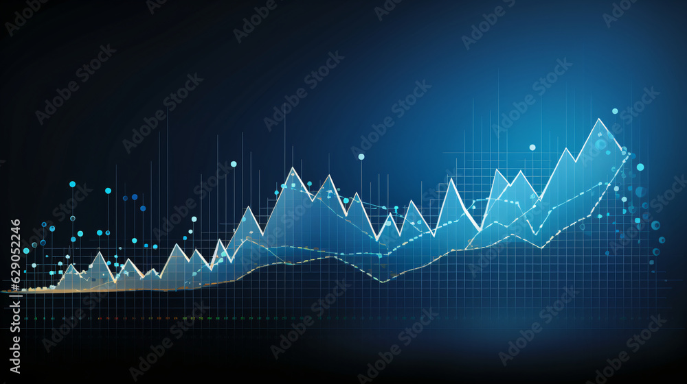 Futuristic raise arrow chart digital transformation abstract technology ...