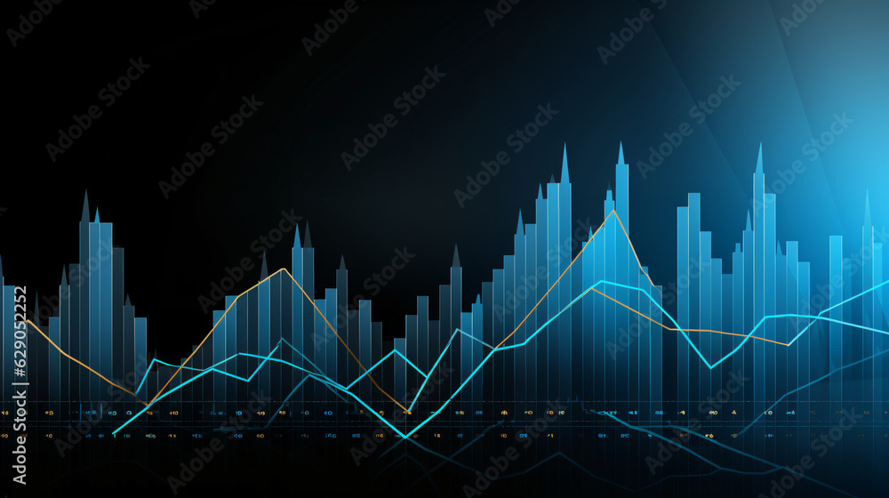 Futuristic raise arrow chart digital transformation abstract technology ...