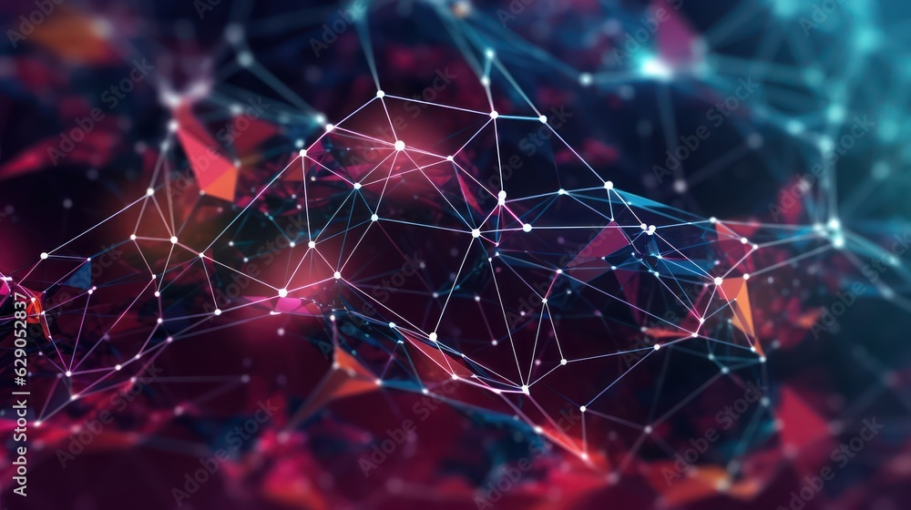 Futuristic 3D network connections with a plexus design background ...