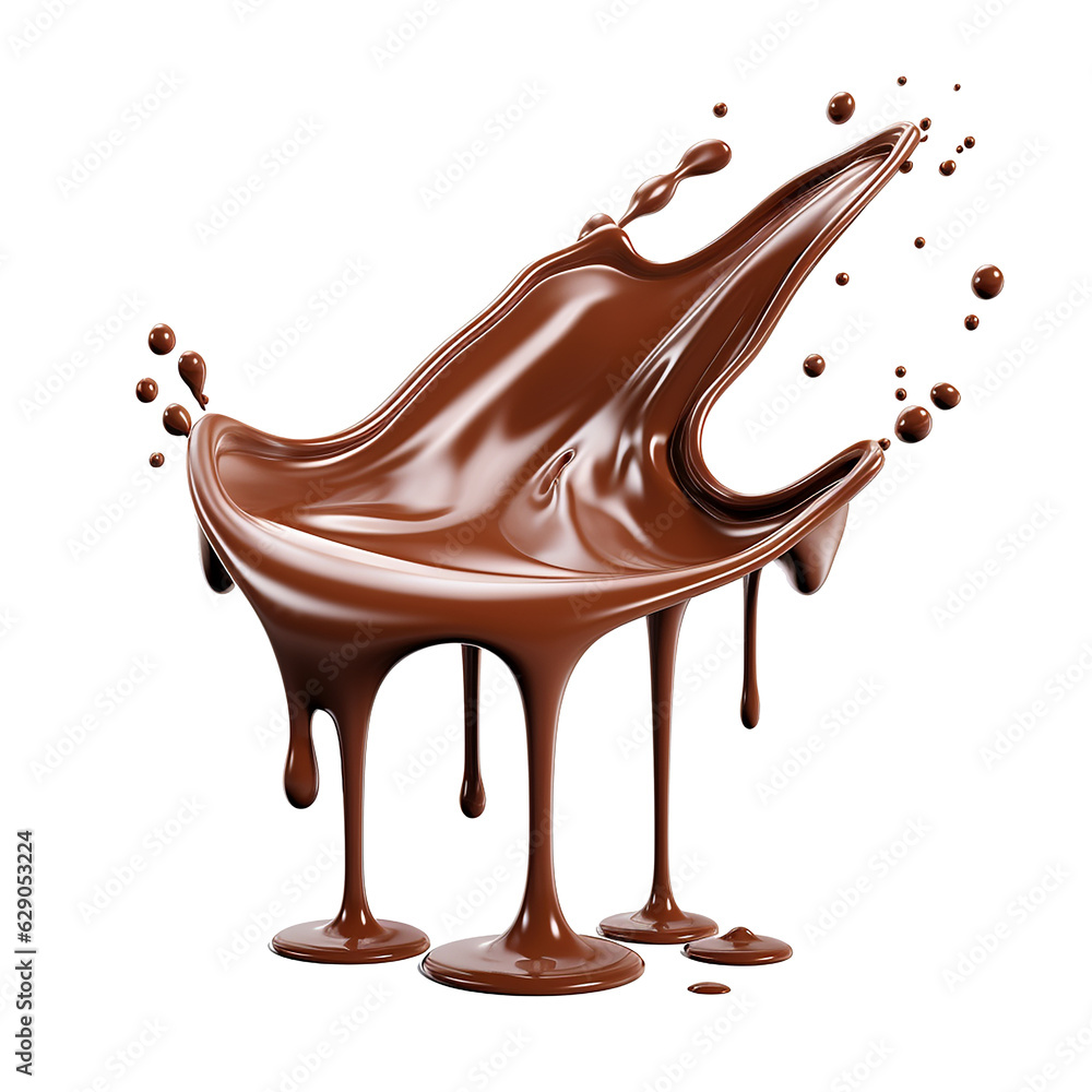 Chocolate splash isolated white and transparent background, png Stock ...