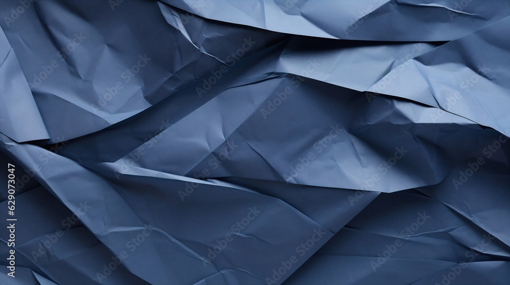 Generative AI : Navy Blue and White crumpled paper background, texture ...