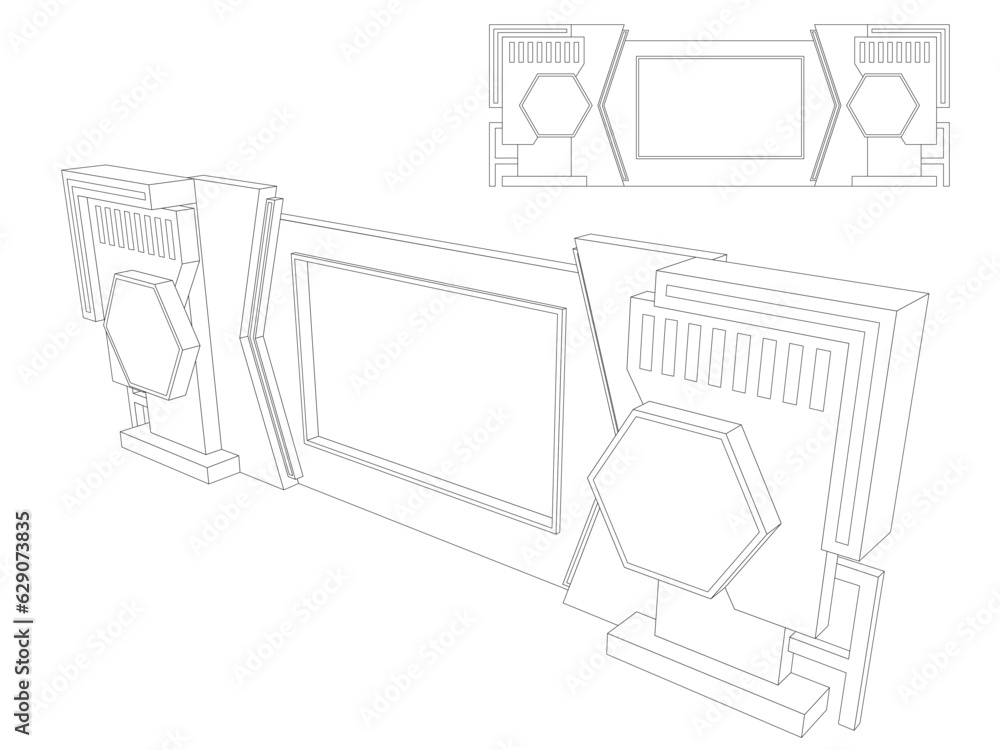 3d backdrop cover LED TV Screen digital futuristic decoration with ...