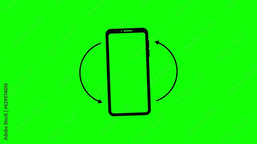 Rotate your phone icon animation with green screen background Stock ...