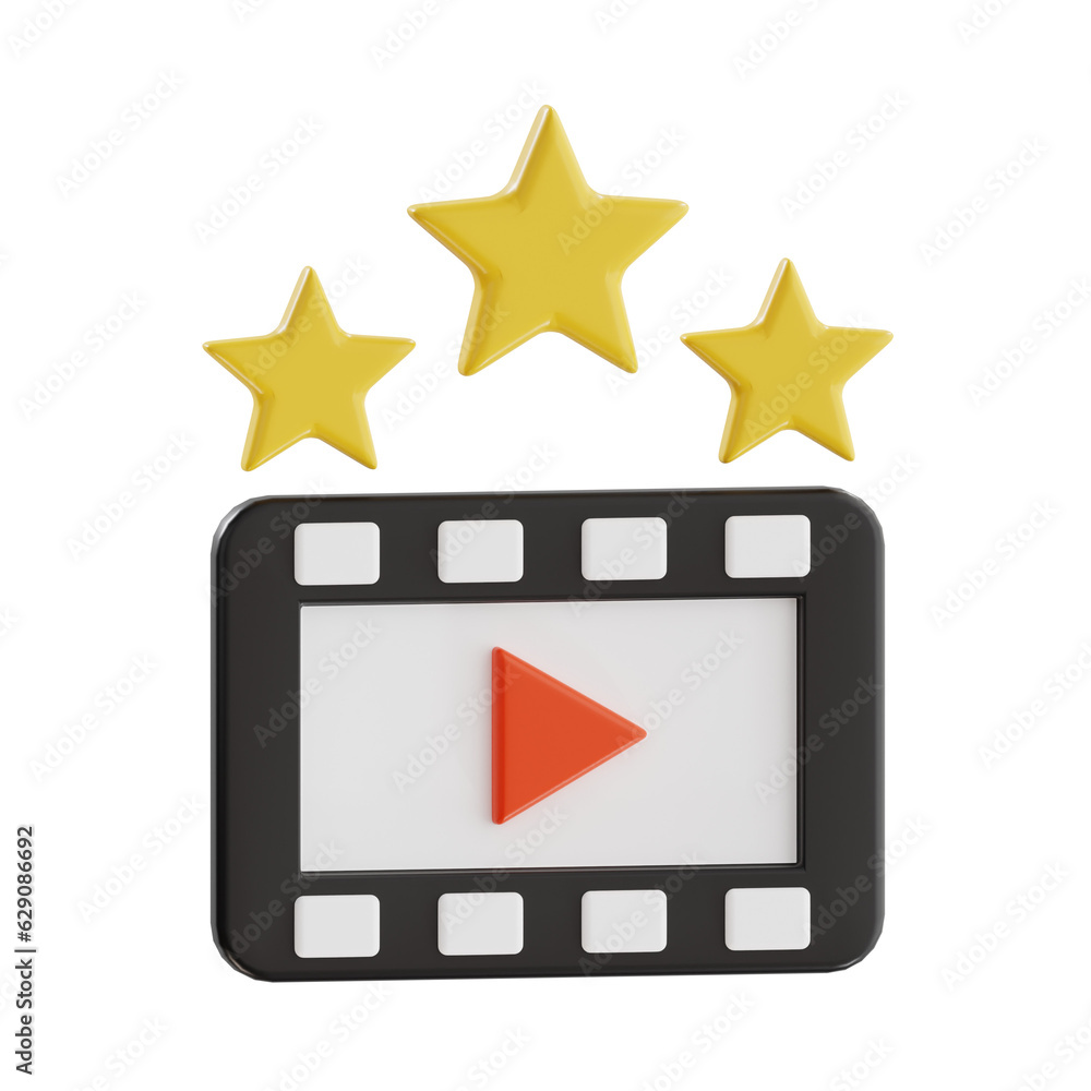 movie rating 3d, cinema and film 3d render pack, high quality render ...