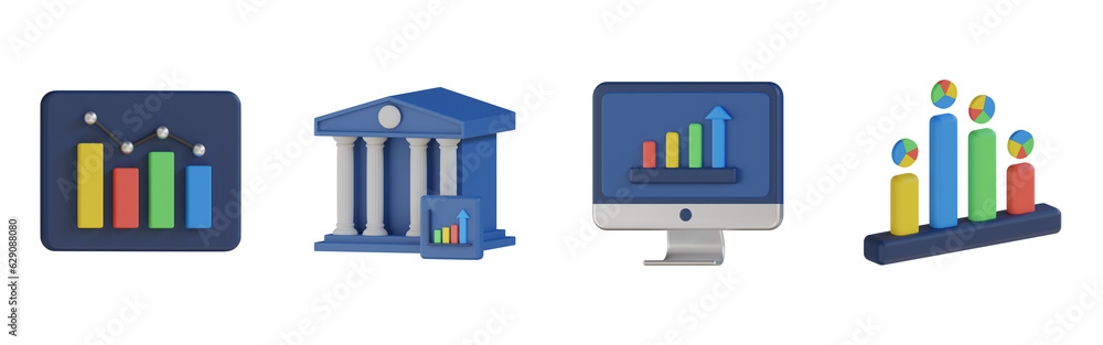 3d analytical chart, bank rate, computer bar chart, bar chart ...