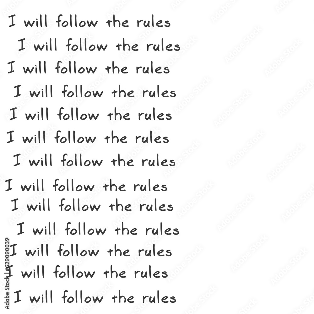 Digital png illustration of i will follow the rules text on transparent ...